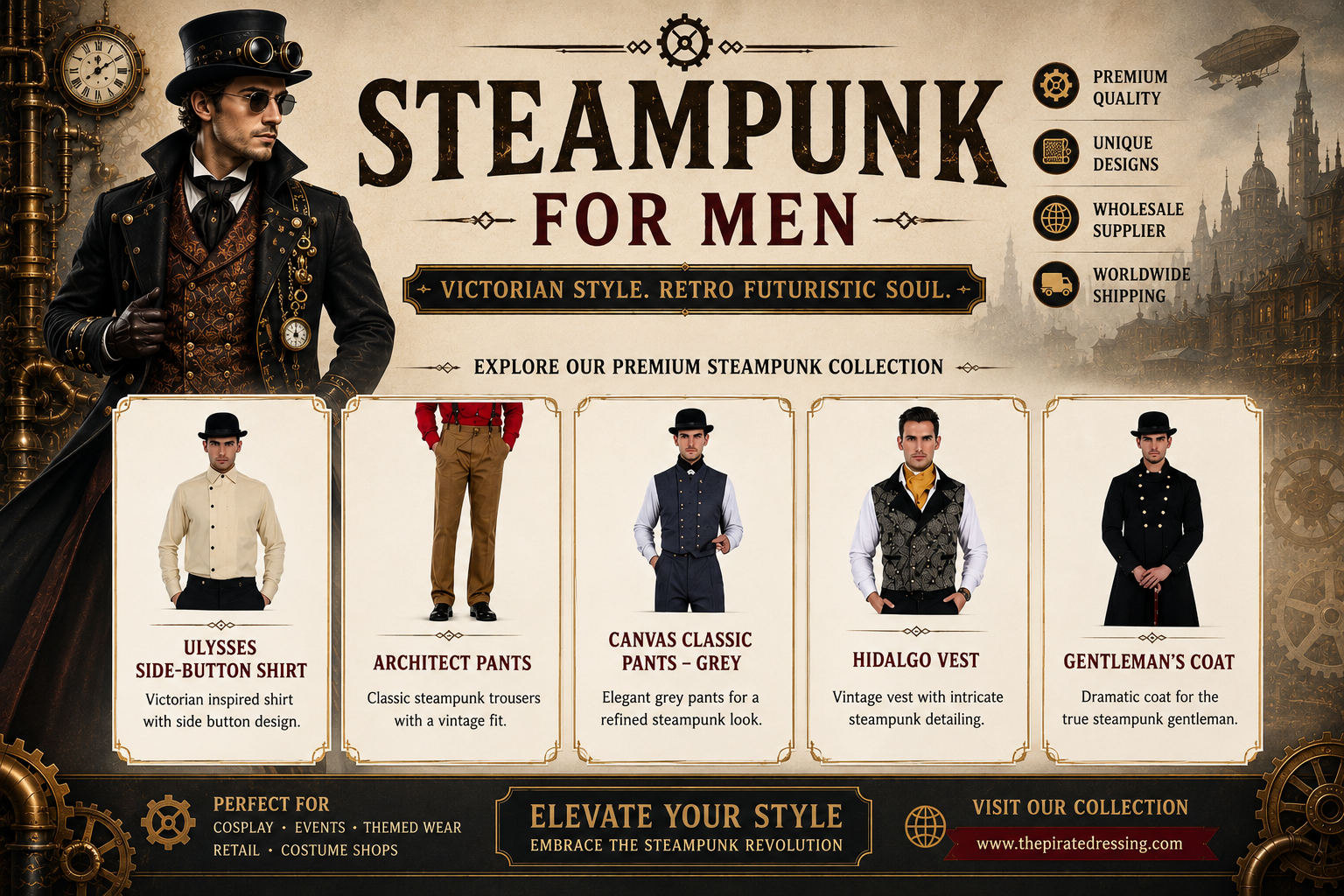 7 Best Steampunk For Men Styles ⚙️ Ultimate Victorian Fashion Guide